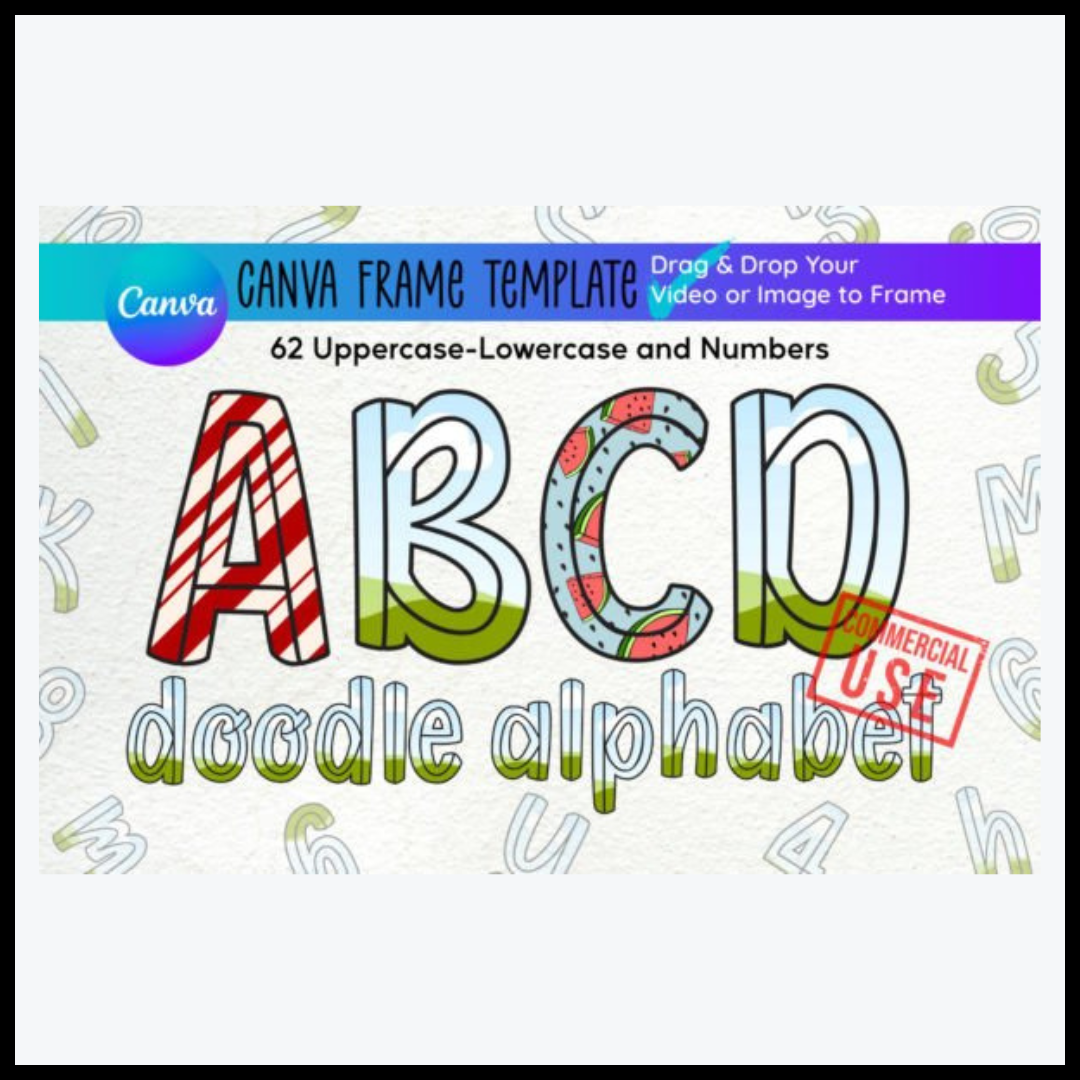Canva Frame Alphabet Letters & Numbers – Digi Creatives